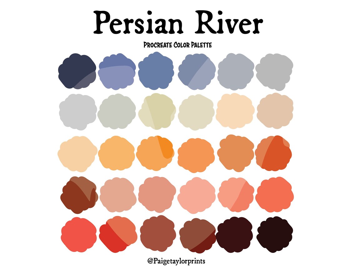 Persian River Procreate Color Palette, Colorful Palette, Color Palette ...