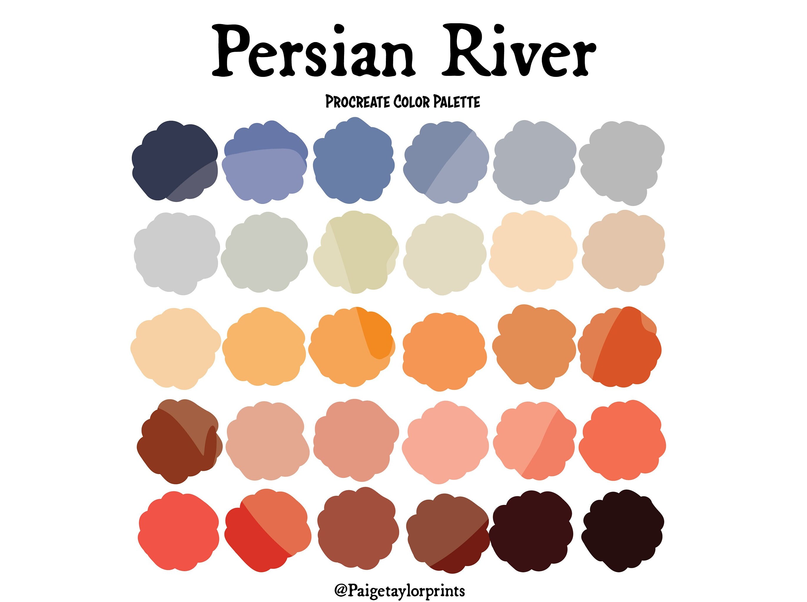 Persian River Procreate Color Palette, Colorful Palette, Color Palette ...