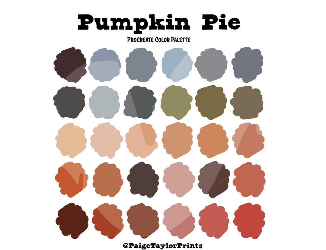 Pumpkin Pie Procreate Color Palette, Colorful Palette, Color Palette ...