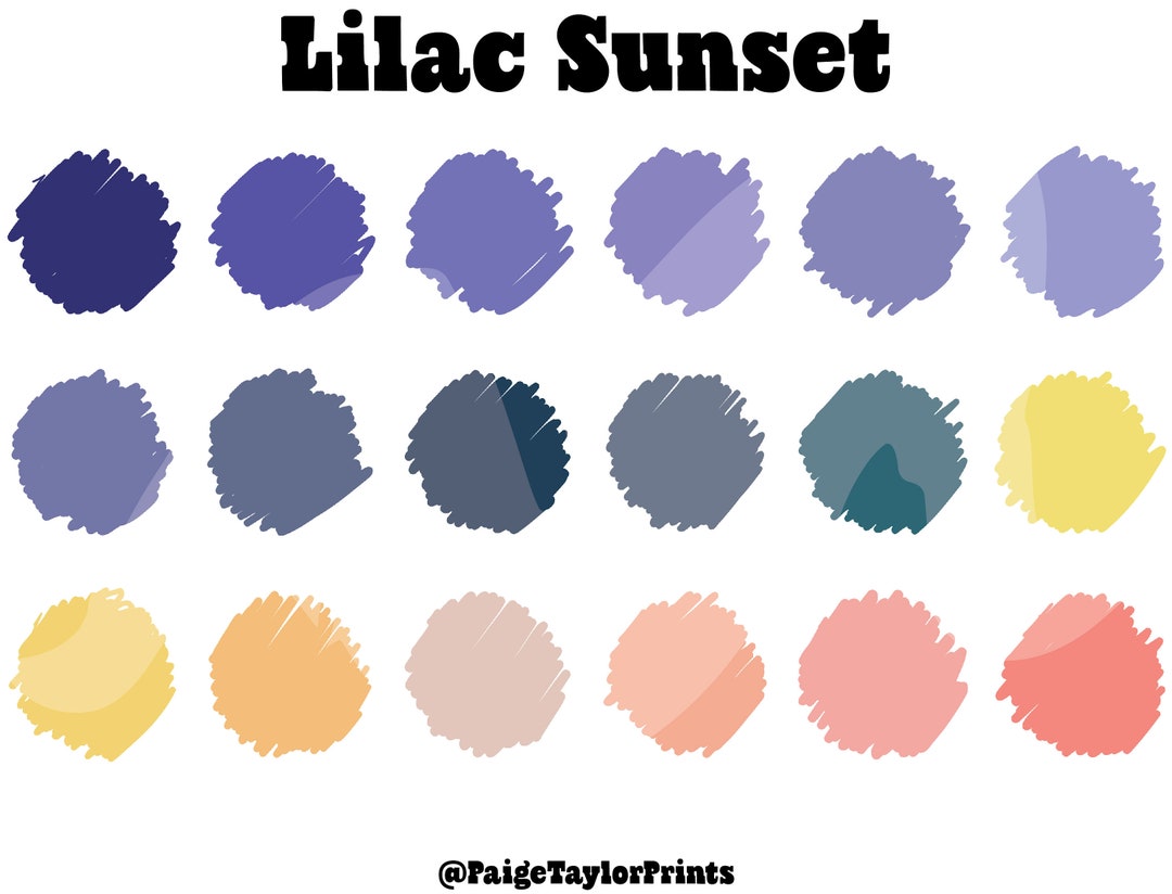 Lilac Sunset Color Palette - Etsy