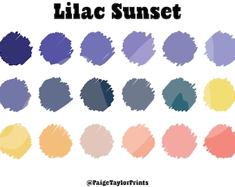 Procreate Color Palette | Sunset 2 | Instant Download | Digital File ...