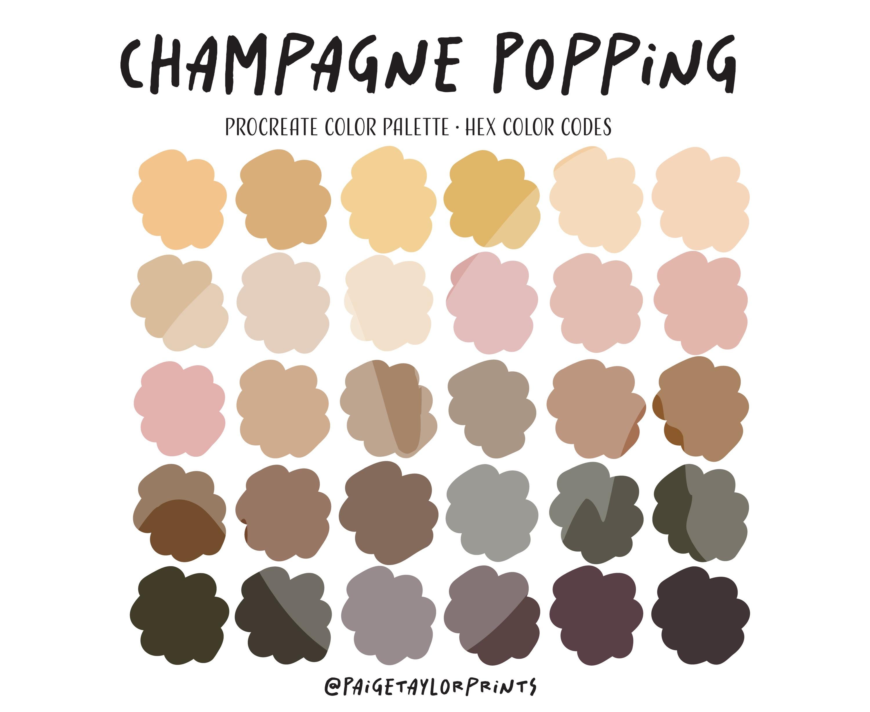 Champagne Popping Procreate Color Palette, Colorful Palette, Color ...