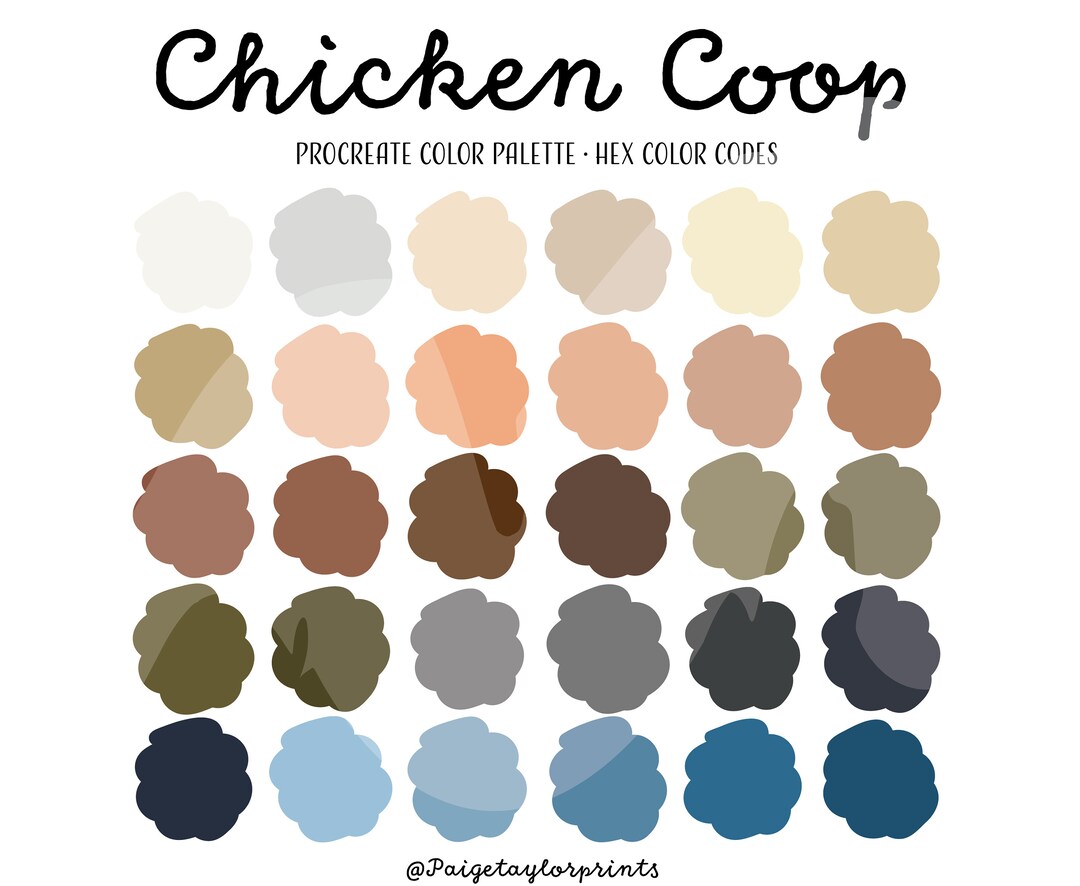 Chicken Coop Procreate Color Palette, Colorful Palette, Color Palette ...