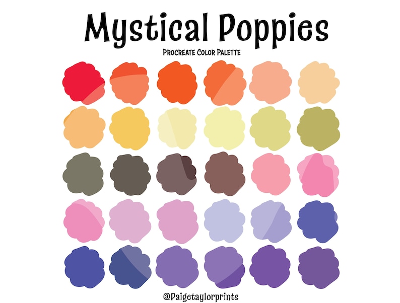 Mystical Poppies Procreate Color Palette, Colorful Palette, Color ...