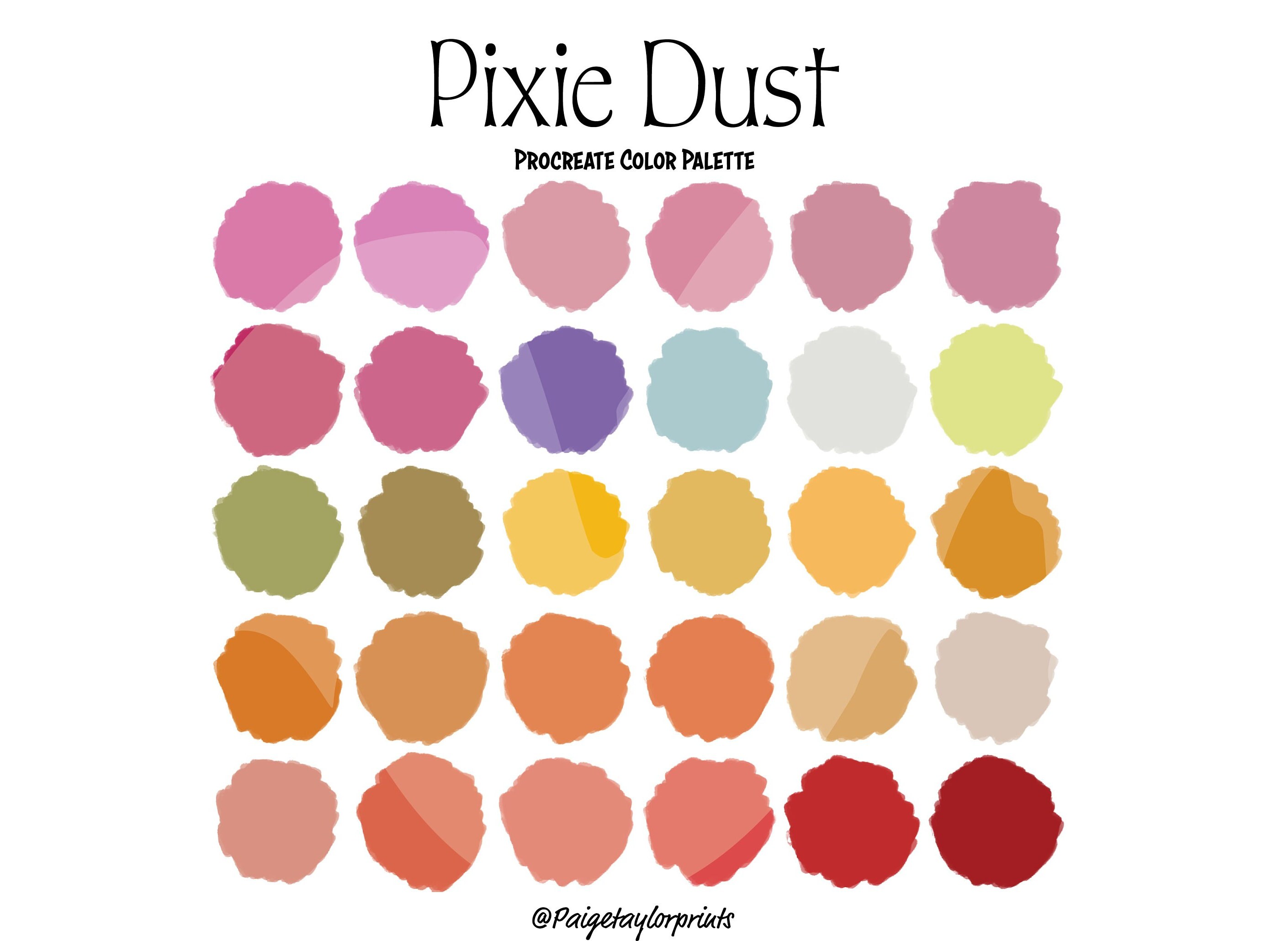 Pixie Dust Procreate Color Palette, Colorful Palette, Color Palette ...