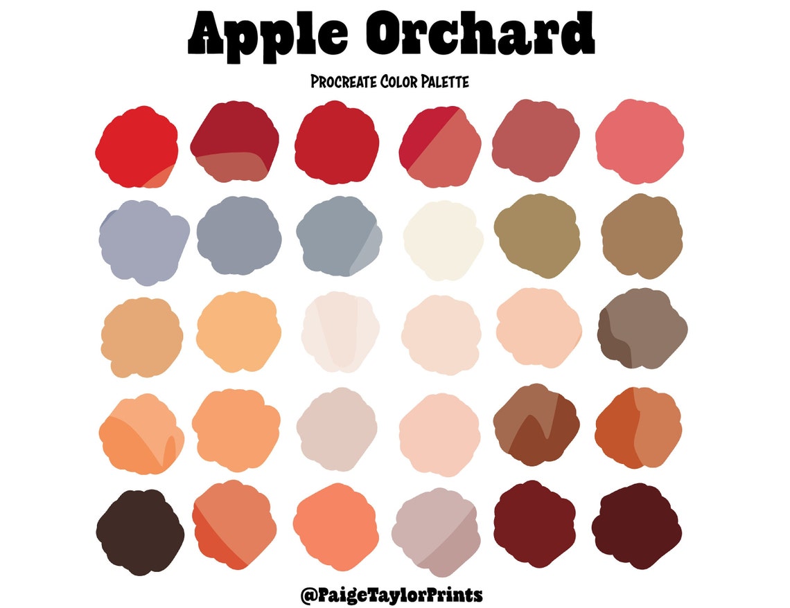 Apple Orchard Procreate Color Palette, Colorful Palette, Color Palette ...