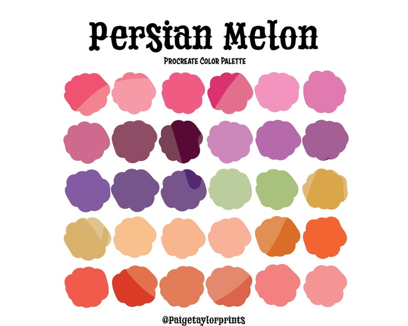 Persian Melon Procreate Color Palette, Colorful Palette, Color Palette ...