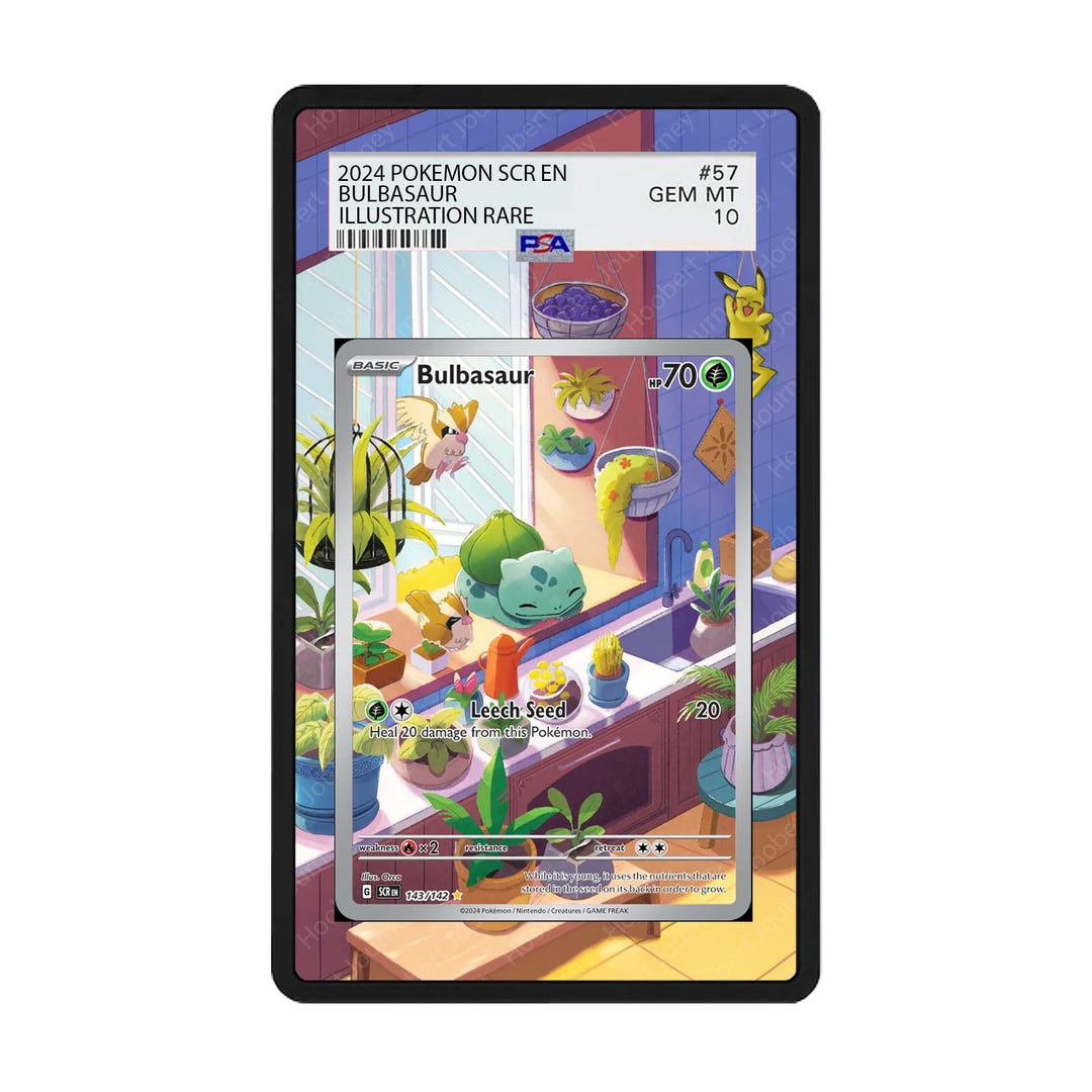 Bulbasaur IR Stellar Crown Custom Extended Art Pokémon Card Graded ...