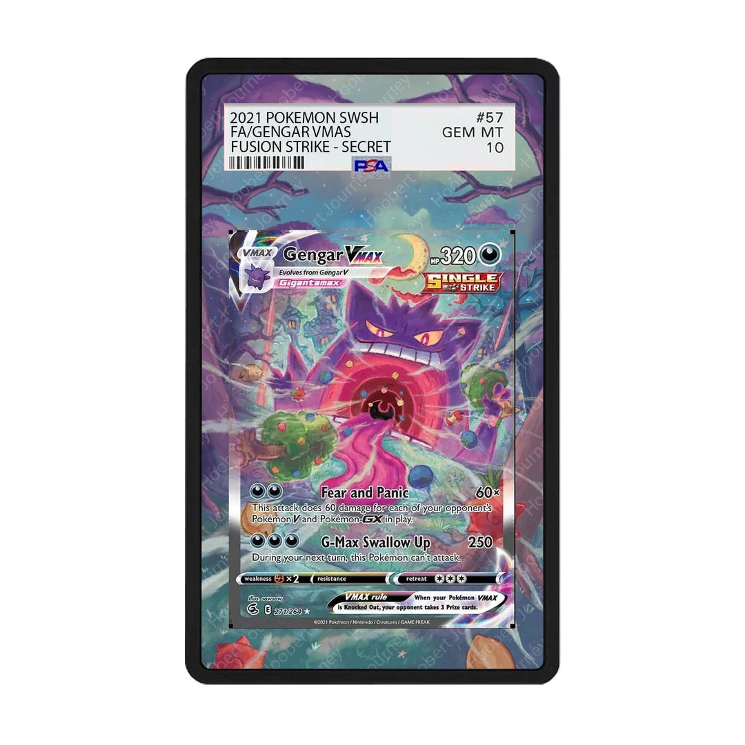 Gengar Vmax SWSH Custom Extended Art Pokémon Card Graded Display Case ...