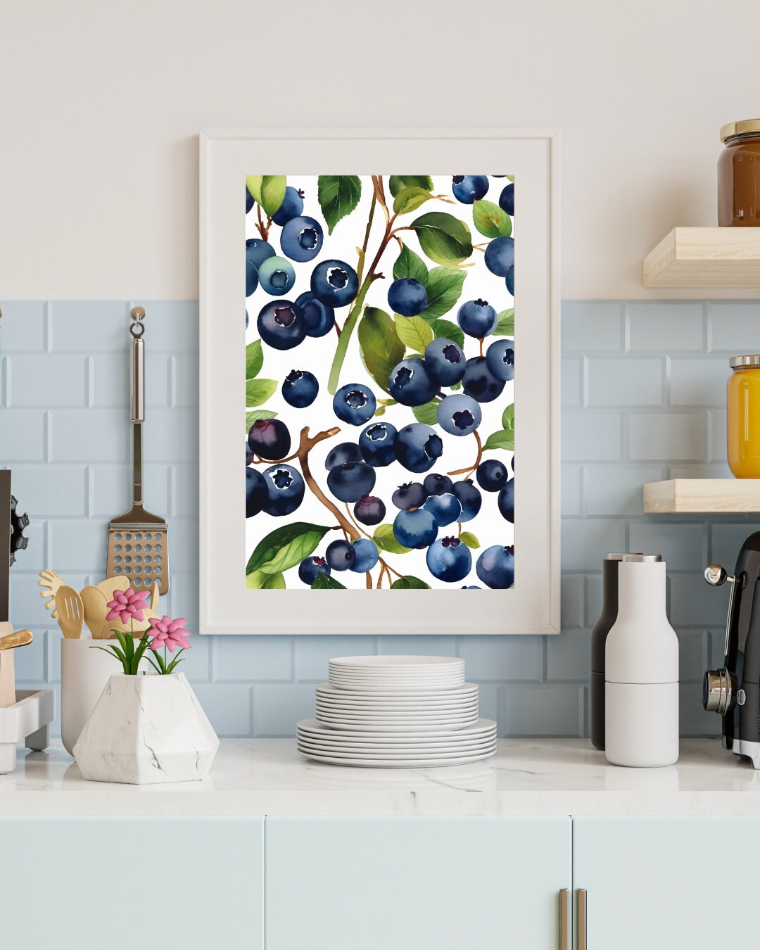 Blueberries Wall Art Set of 7 - Etsy