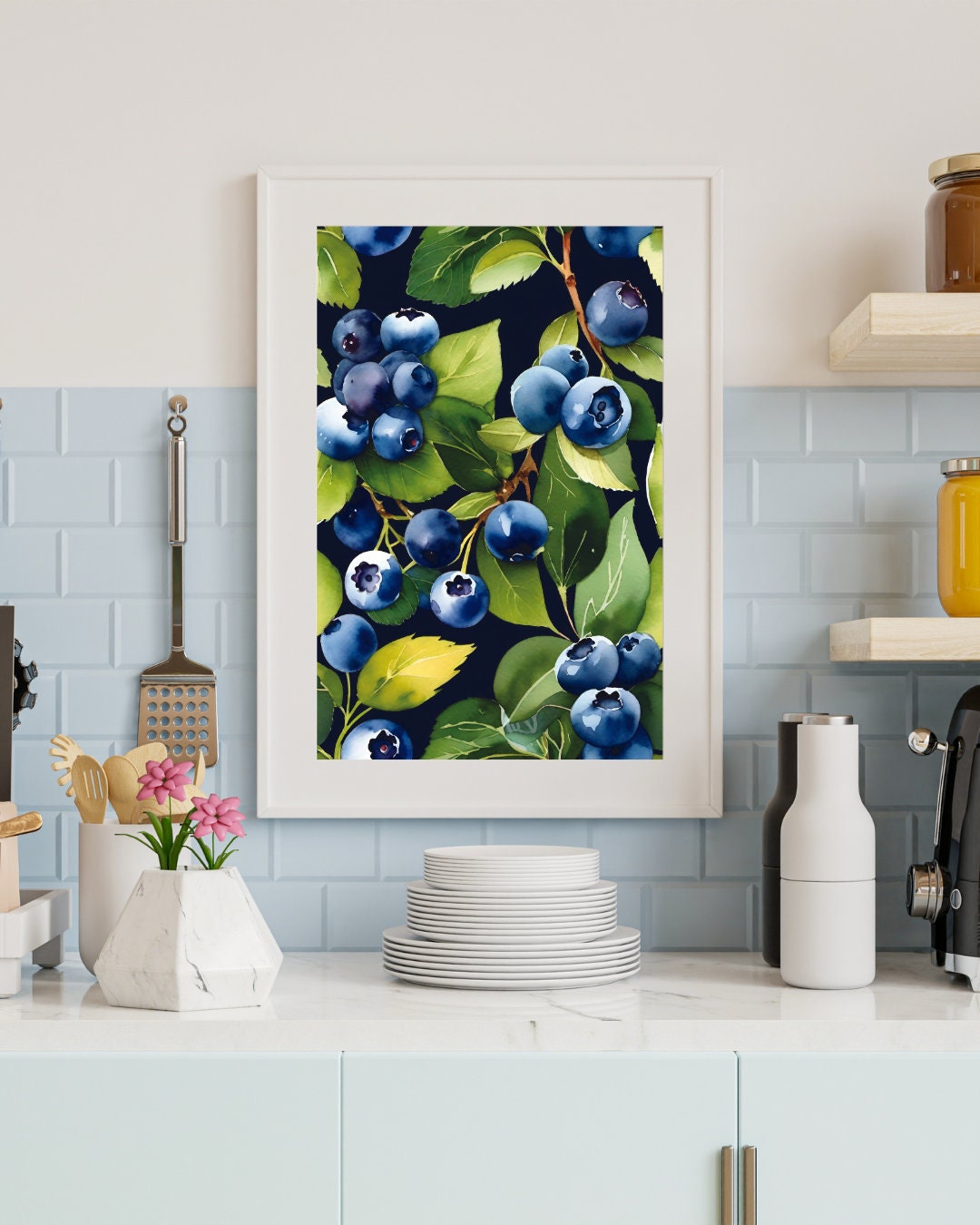 Blueberries Wall Art Set of 7 - Etsy