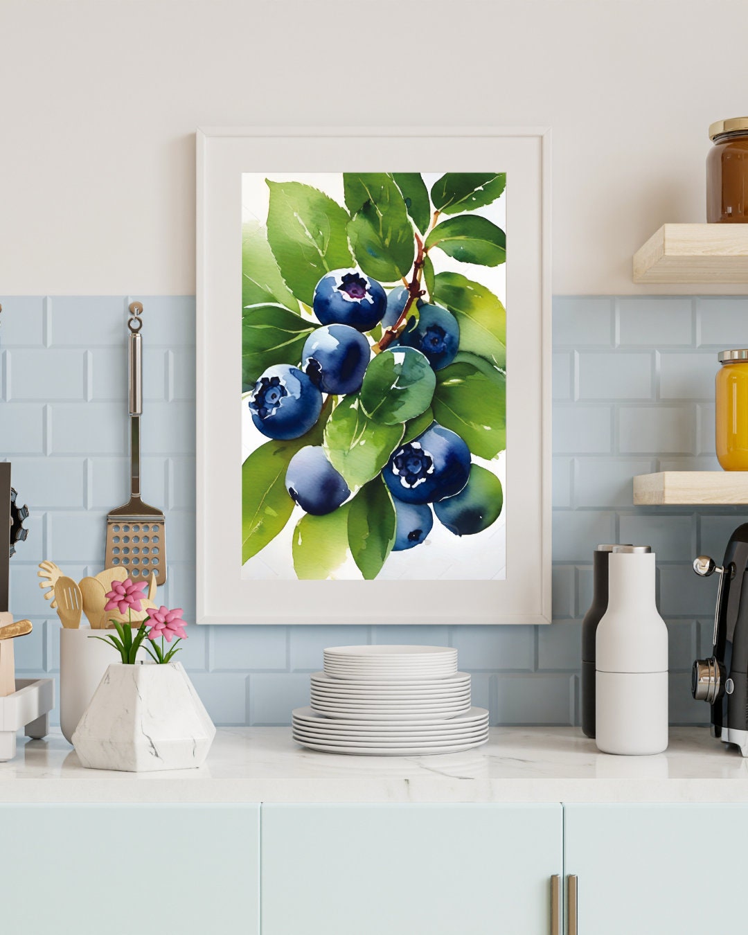 Blueberries Wall Art Set of 7 - Etsy