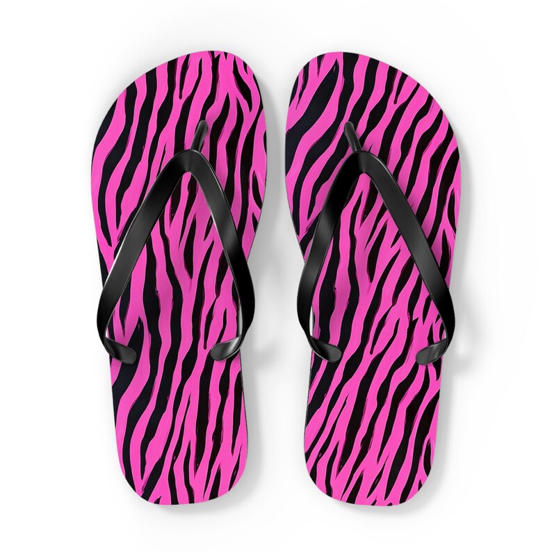 Pink Zebra Flip Flops Fun Animal Print Flip Flops for Winners Gift for ...