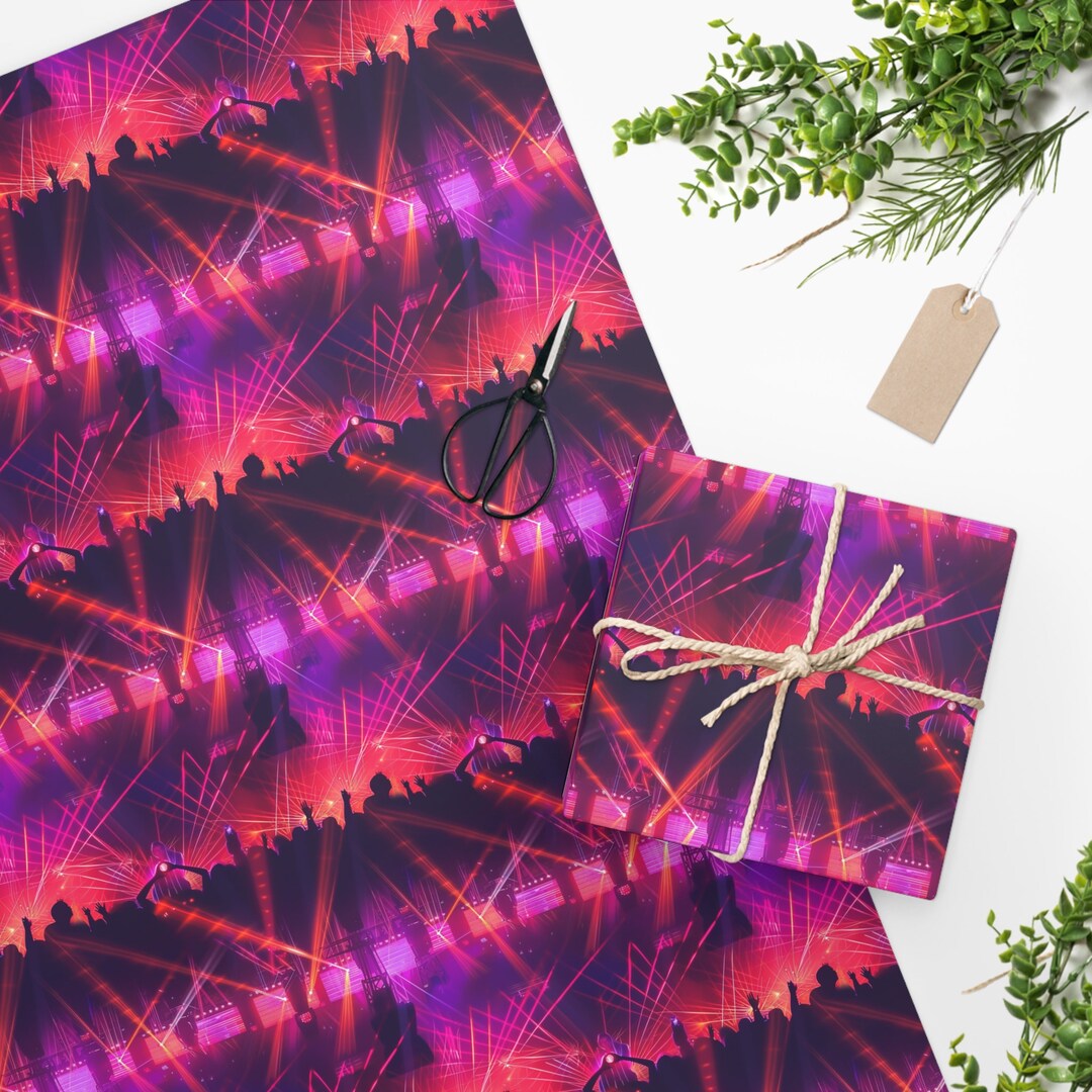 Rave Lasers Wrapping Paper Party EDM Trippin Molly Raver Gift Wrap Unce ...