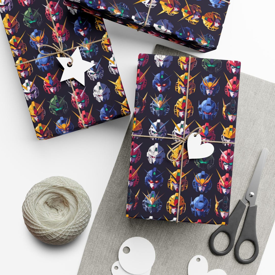 Gundam Heads Gift Wrap Papers Anime Giant Robots Gift Wrap Mech ...