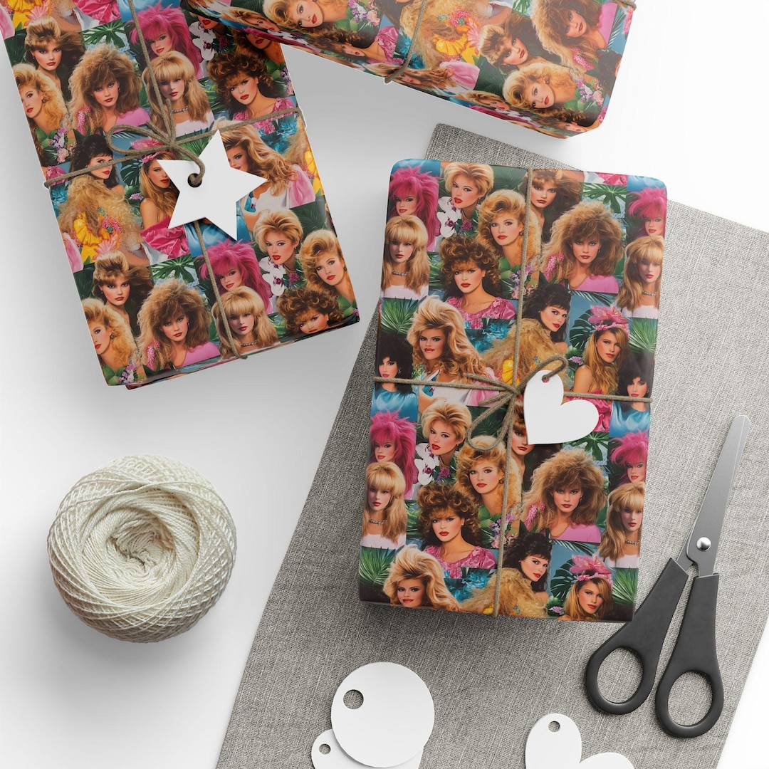 80s Glamour Shots Wrapping Paper, Retro Birthday Gift Wrap - Etsy