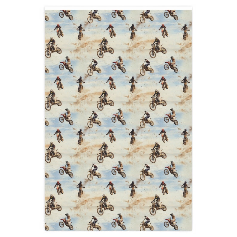Dirt Bike Jumps Wrapping Paper Motorsports Fan Gifwrap Motorcycles ...