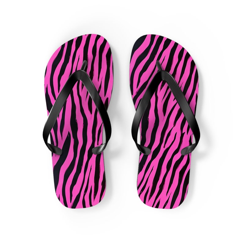 Pink Zebra Flip Flops Fun Animal Print Flip Flops for Winners Gift for ...