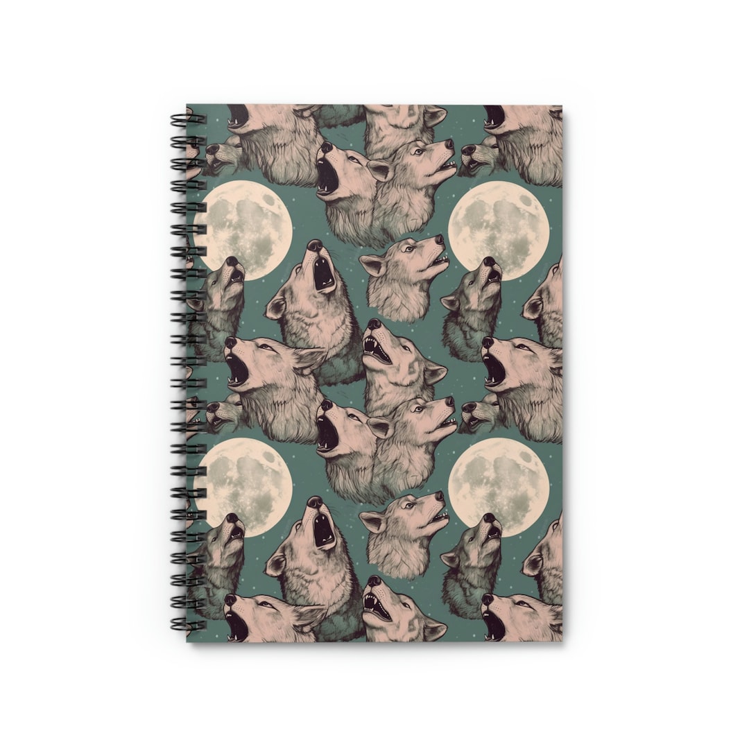 Howling Wolves Spiral Notebook - Ruled Line - Etsy