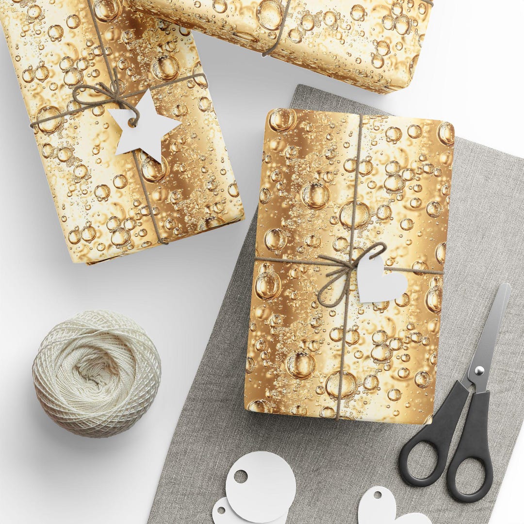Wrapping Papers, Champagne Bubble Pattern Gift Wrap, Holiday Present ...