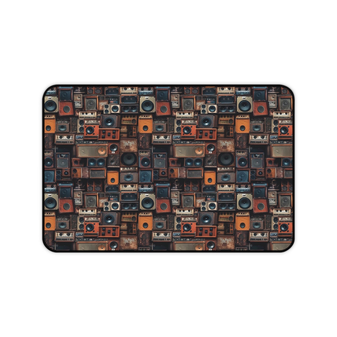 Wall of Speakers Desk Mat Hip Hop Audio Mega Bass Desk Mat Unique ...
