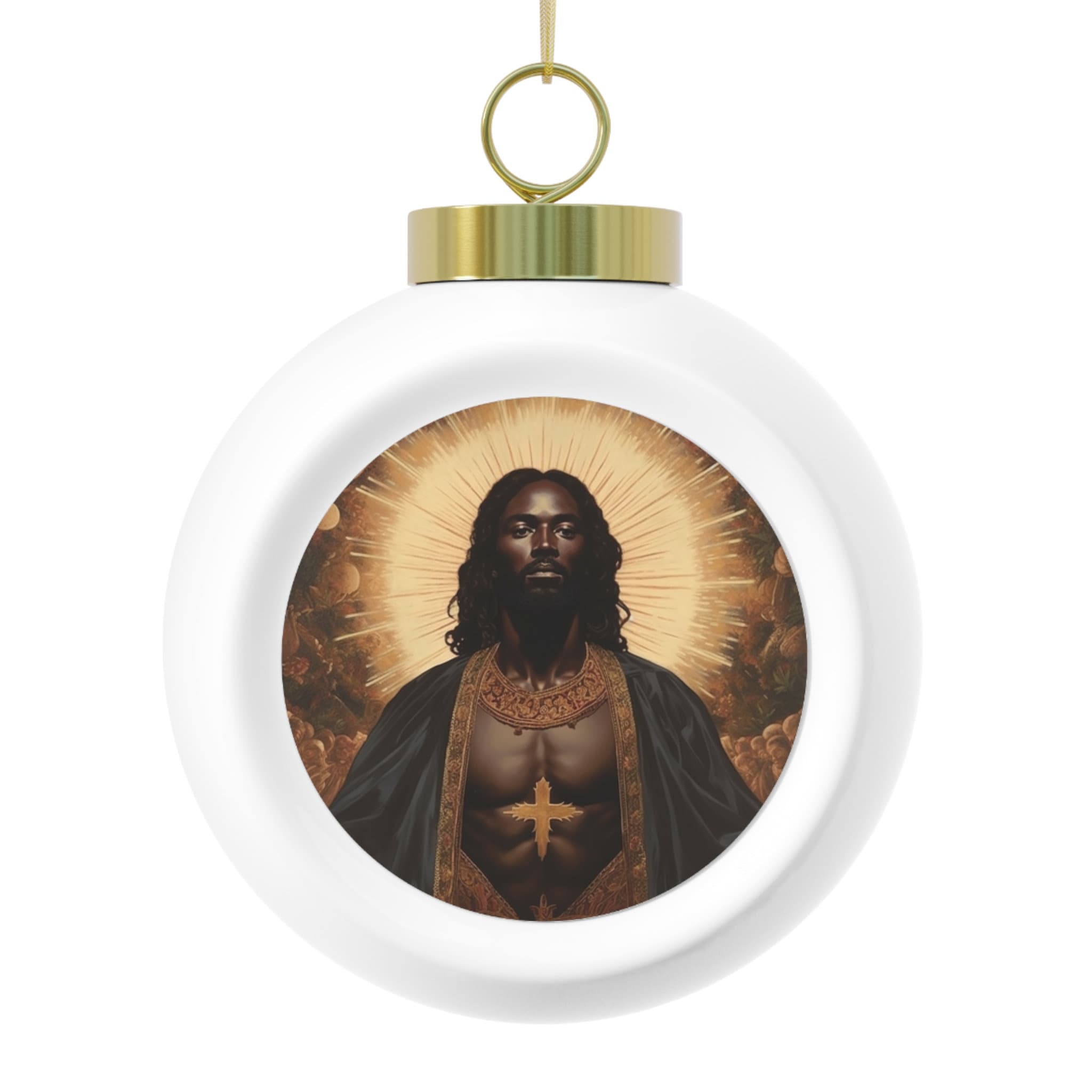 Black Jesus Christmas Ball Ornament - Etsy