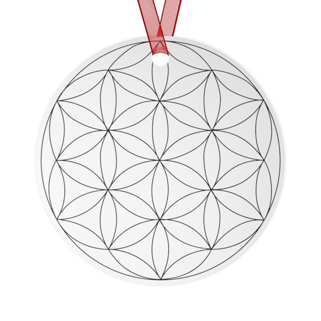 Sacred Geometry Christmas Ornament, Geometric Metal Bauble - Etsy