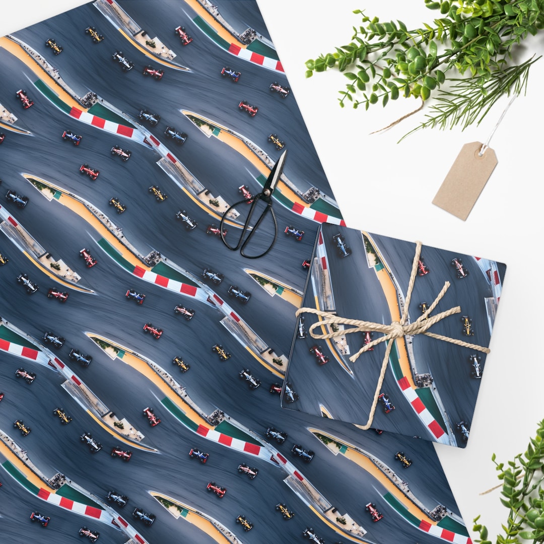 F1 Race Wrapping Paper Car Lover Giftwrap Motorsports Wrapping Paper ...