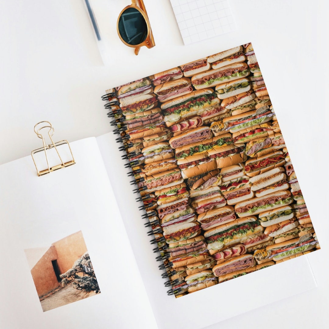 Sub Sandwiches Spiral Notebook for Foodie Unique Notebook Sandwich ...