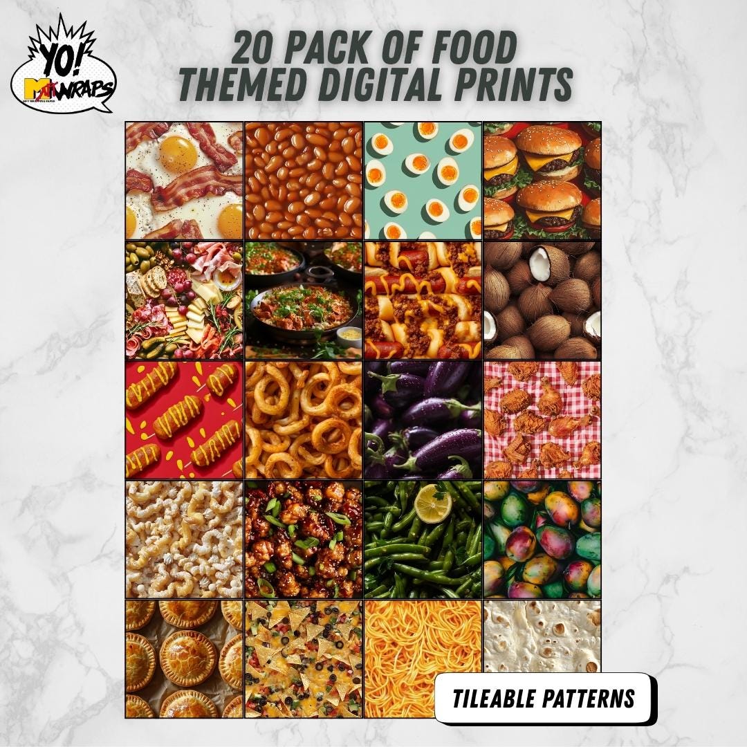 Food Themed Digital Prints - 20 Box - Etsy