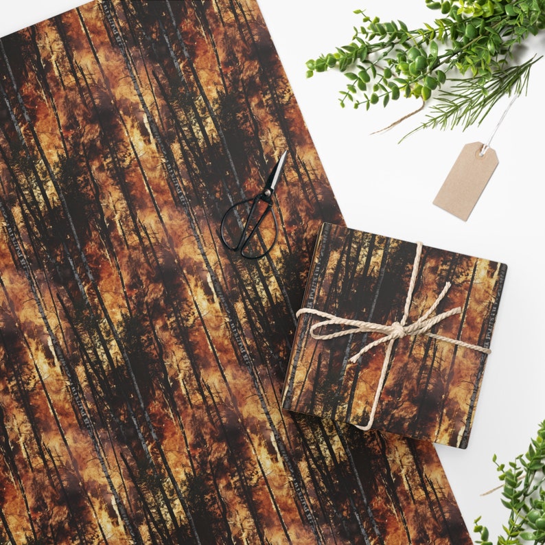 Forest Fire Wrapping Paper - Etsy