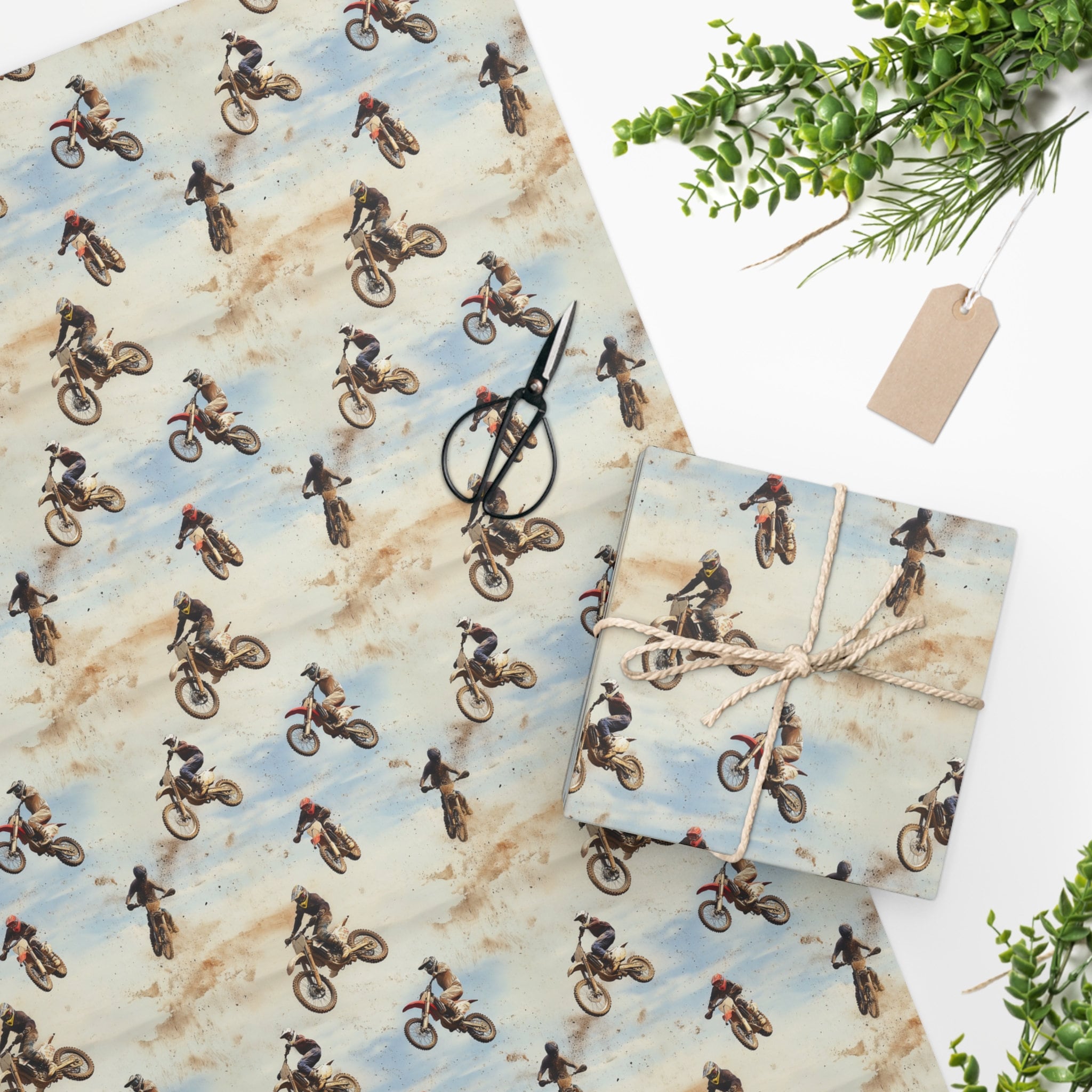 Dirt Bike Jumps Wrapping Paper Motorsports Fan Gifwrap Motorcycles ...