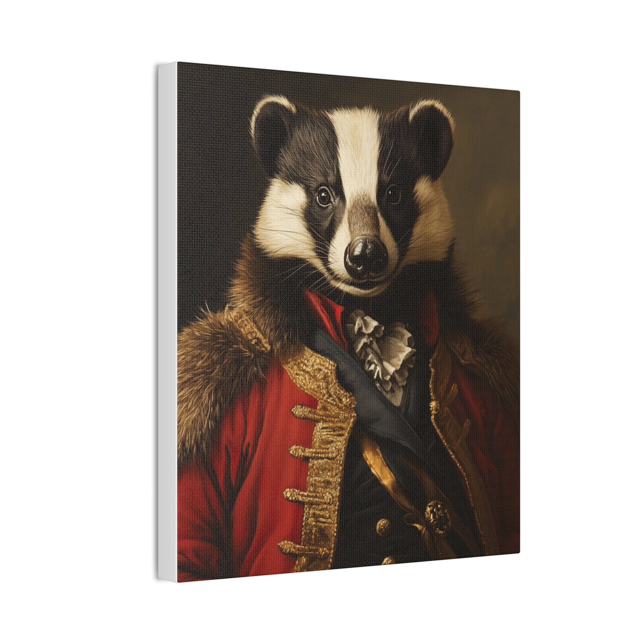 10x12 Military Badger Portrait on Canvas Nopoleanic Anthropomorphic ...