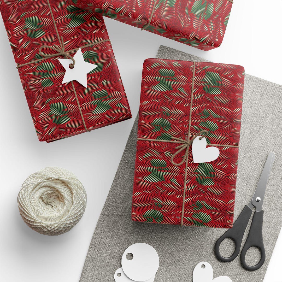 Op Art Christmas Wrapping Paper - Geometric Festive Gift Wrap - Etsy