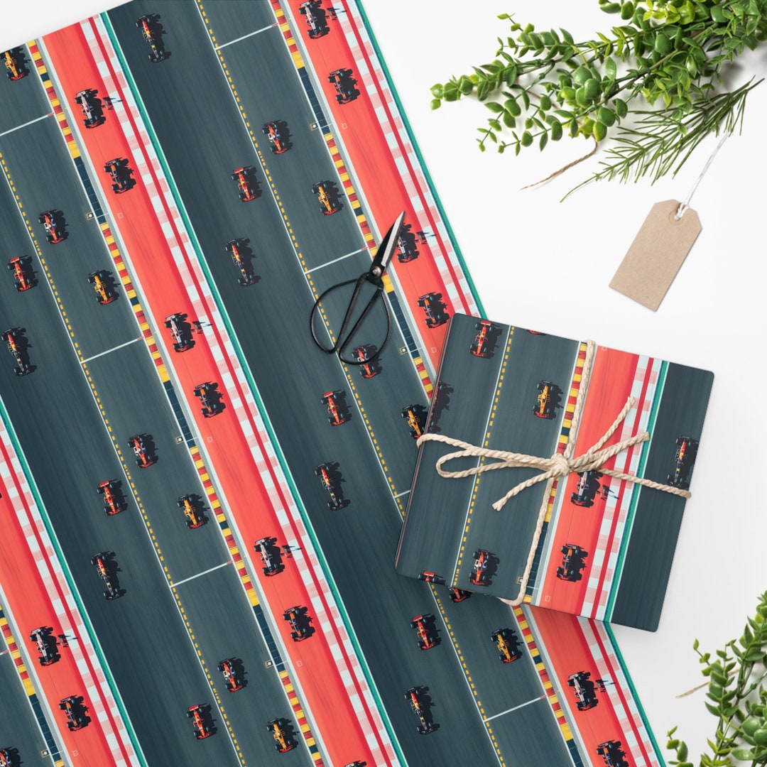 F1 Race Wrapping Paper Motorsports Fan Giftwrap Racing Wrapping Paper ...