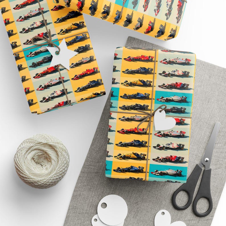 F1 Race Car Wrapping Paper, Motorsports Gift Wrap - Etsy