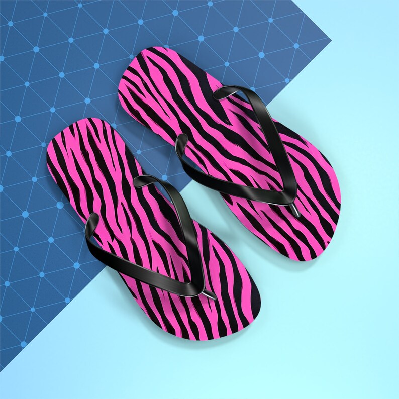 Pink Zebra Flip Flops Fun Animal Print Flip Flops for Winners Gift for ...