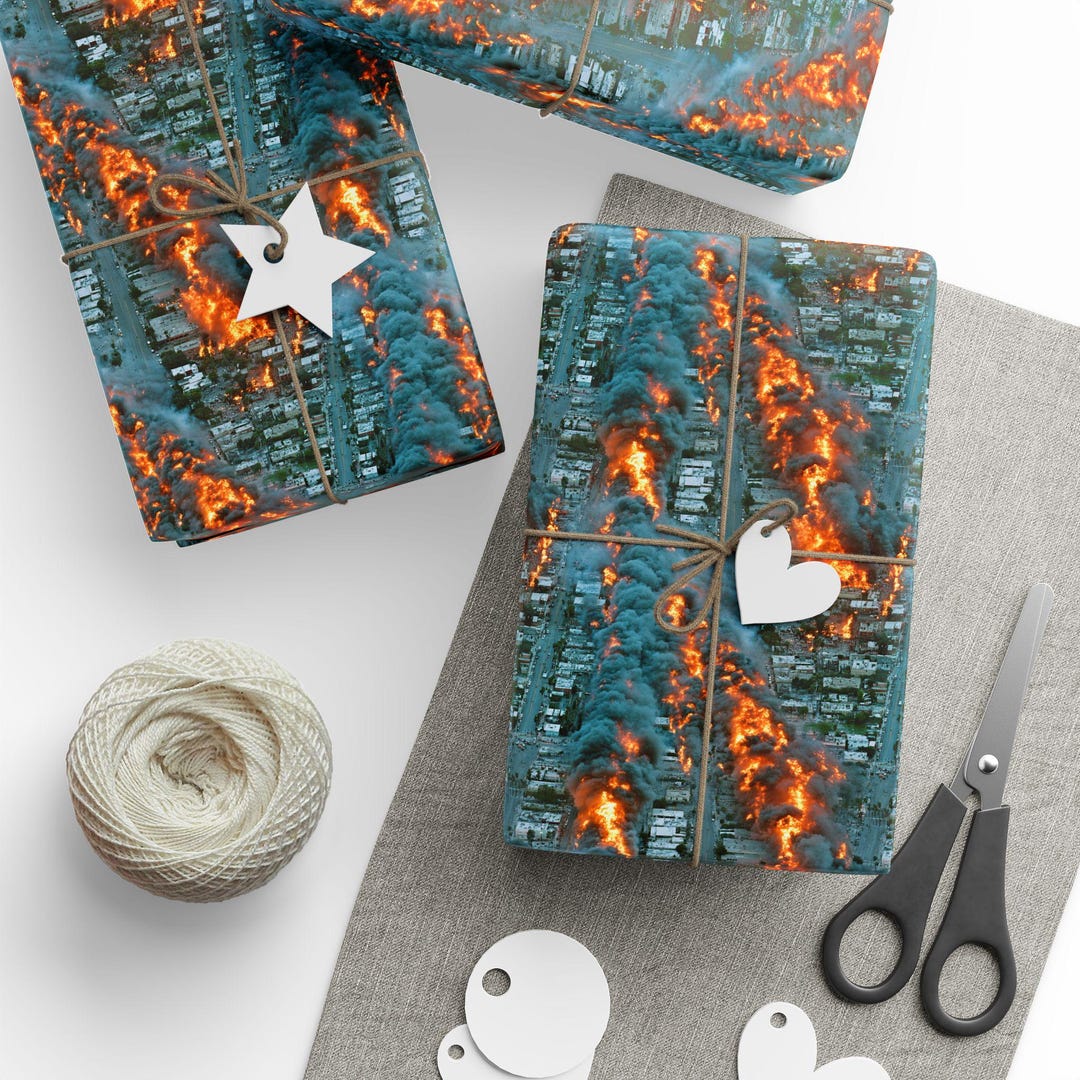 Wrapping Papers, LA Riots Pattern, Civil Unrest, Fascist Coup, Gift ...
