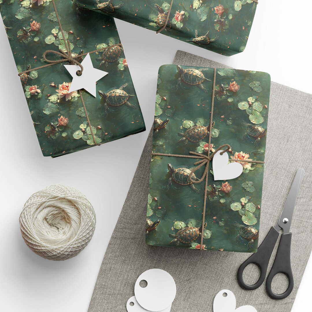 Wrapping Papers - Turtle Pond Giftwrap, Patterned Holiday Gift Wrap ...