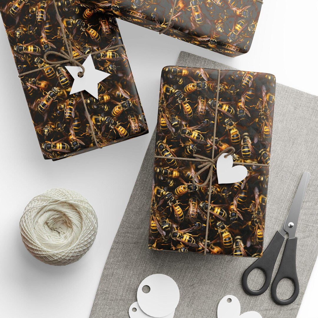 Hornet Swarm Wrapping Papers, Insect Gift Wrap, Entomologist Present ...