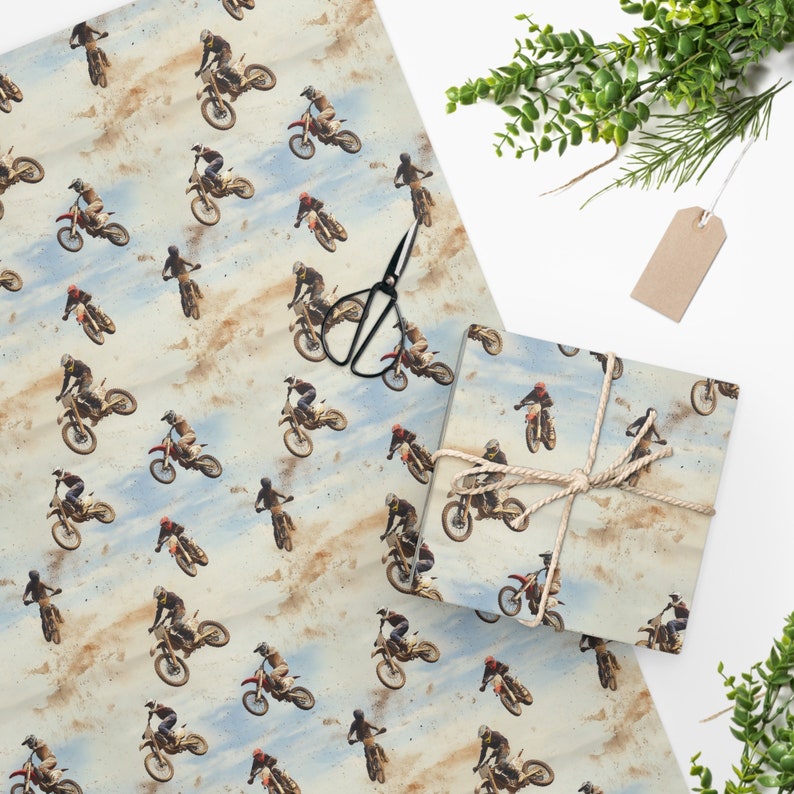 Dirt Bike Jumps Wrapping Paper Motorsports Fan Gifwrap Motorcycles ...