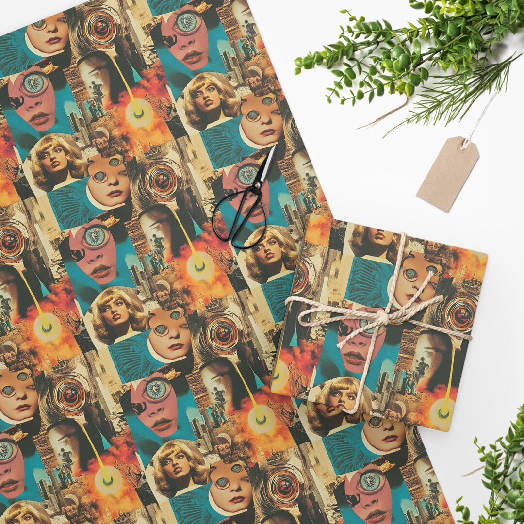 Bizarre 60s Wrapping Paper Strange Avant Garde Giftwrap Retro Cool ...