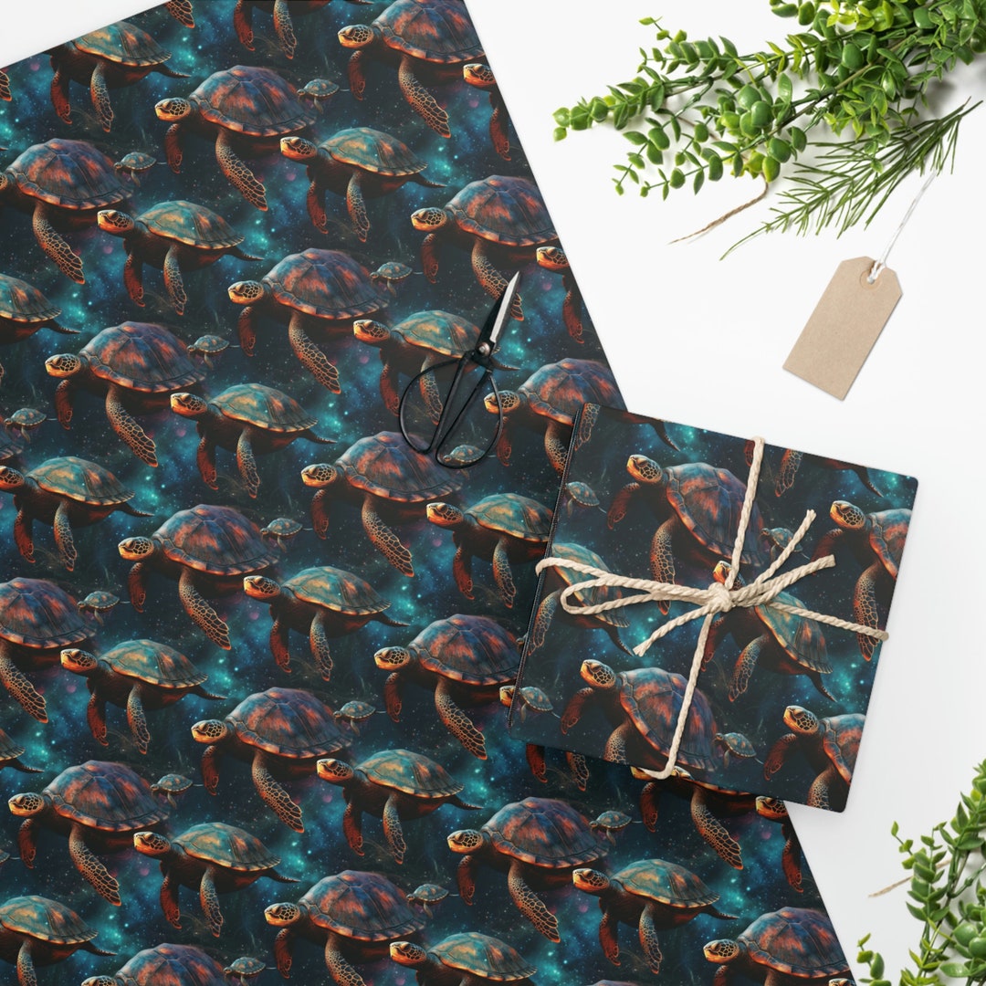 Cosmic Turtles: Outer Space Inspired Wrapping Paper for Whimsical Gifts ...