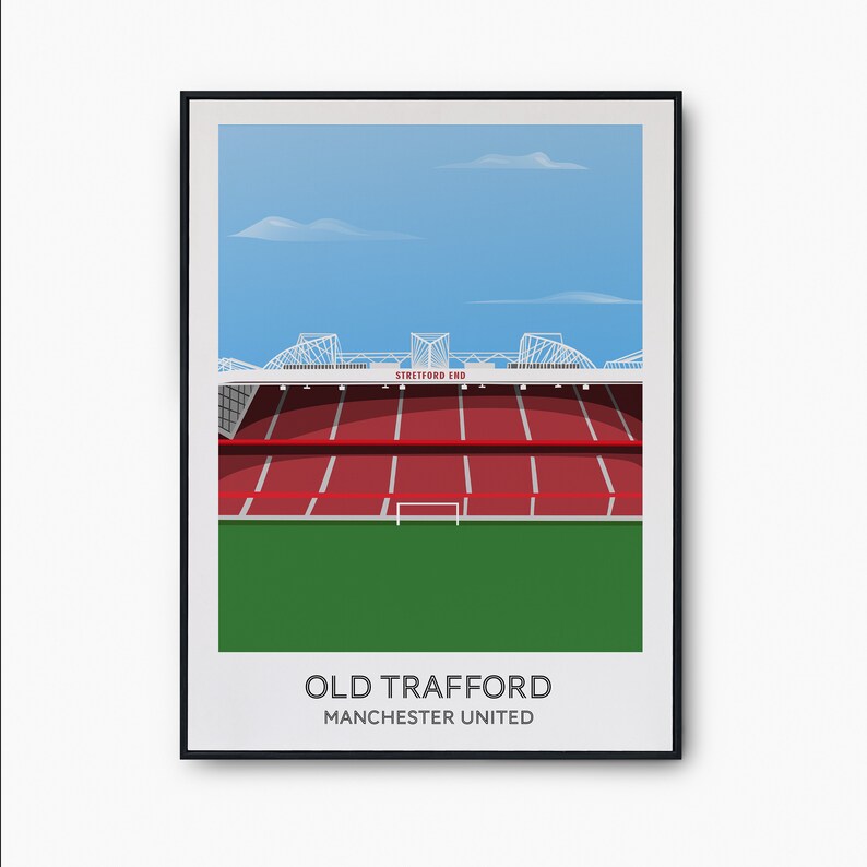 Old Trafford Stadium Print Manchester United Gifts Perfect Gift for ...
