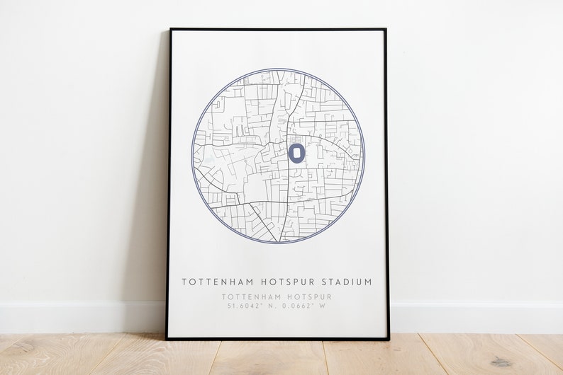 Tottenham Hotspur Stadium Map Poster Tottenham Hotspur Gifts Perfect ...