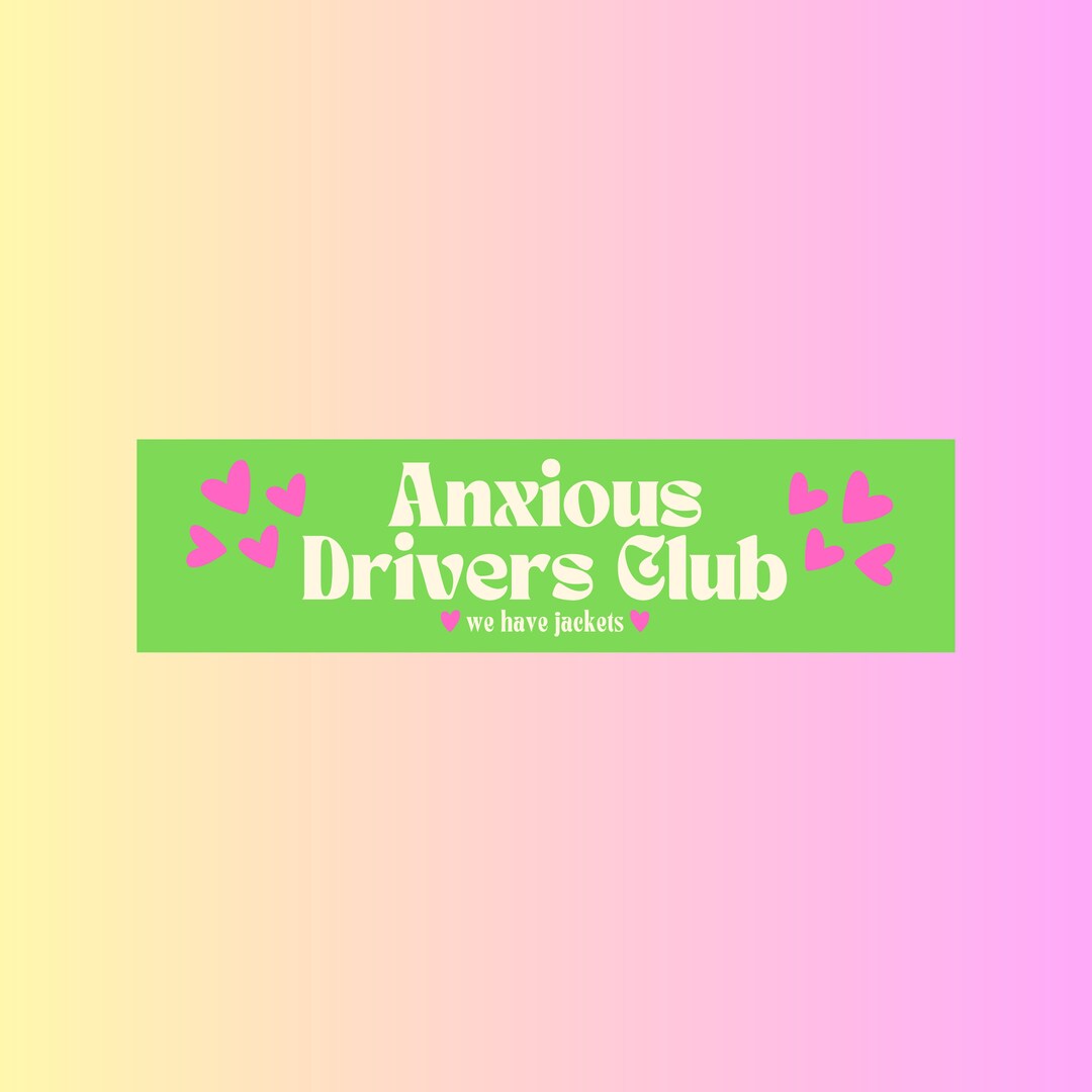 Anxious Drivers Club Bumper Sticker - Etsy