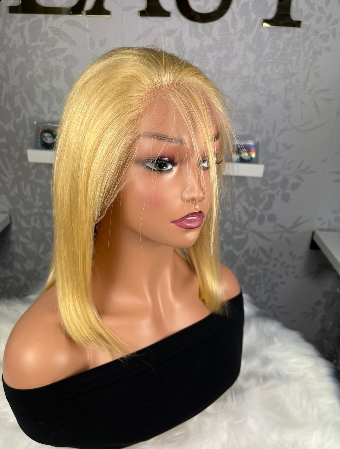 12 Inches Bob Human Hair 13*4 HD Transparent Wig 230% Density - Etsy