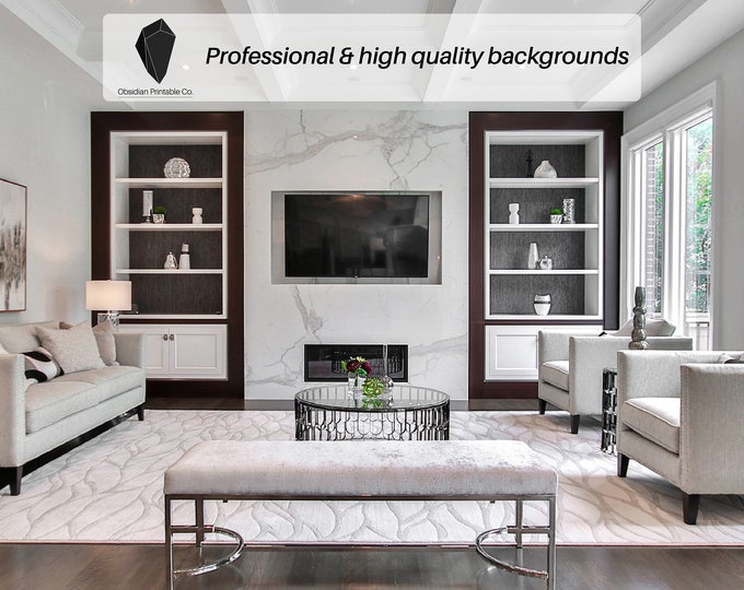 Modern Home Office Zoom Virtual Background | Digital Download ...