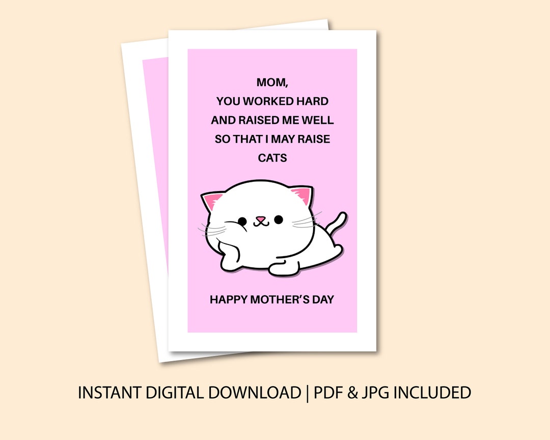 Mother's Day Card, Funny Mother's Day Card Printable, Mother's Day Card ...