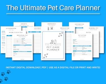 Printable Pet Planner, Pet Planner, Pet Care Planner, Pet Sitting Forms ...